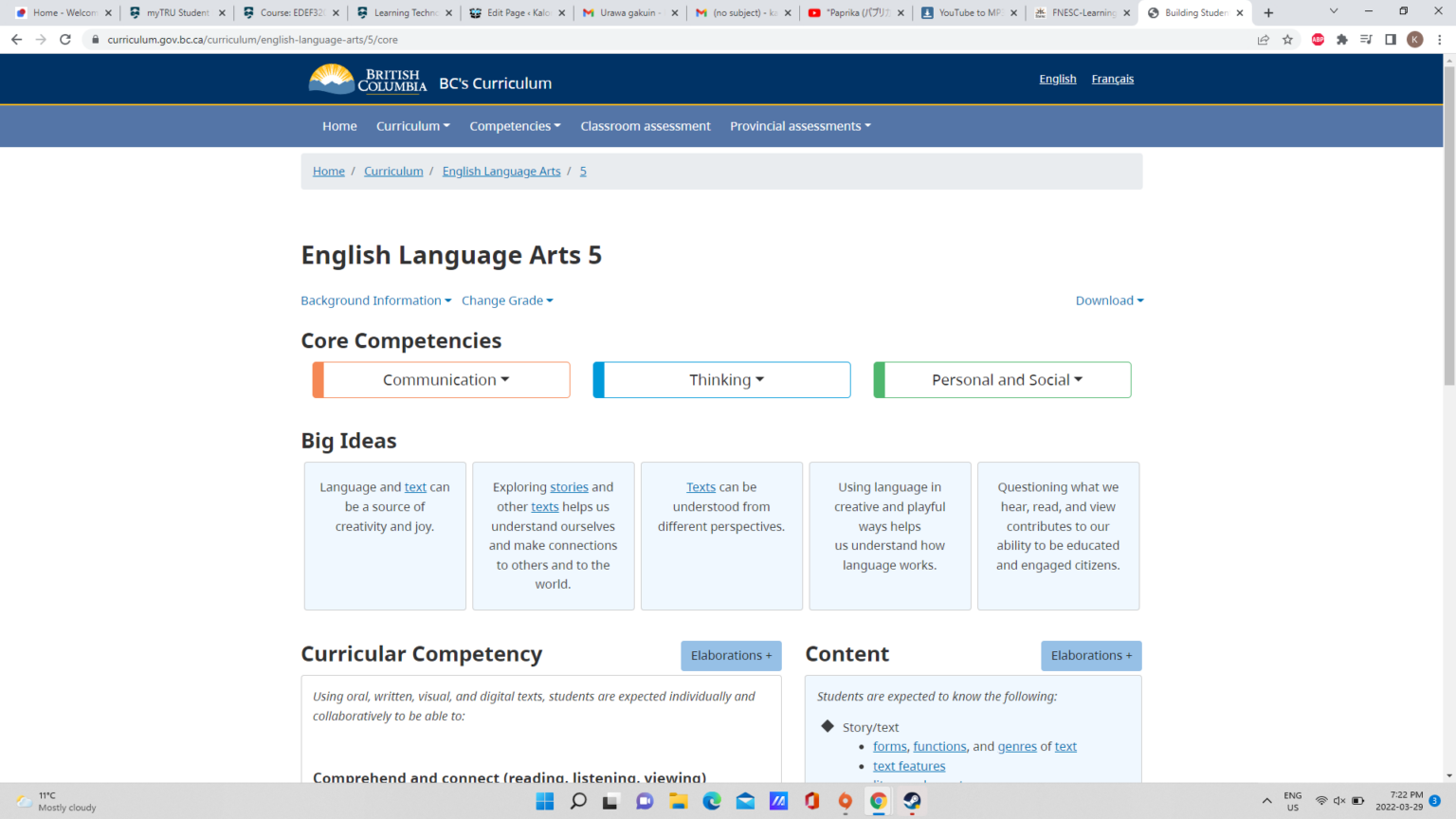 The BC Curriculum – Kalon Vincent